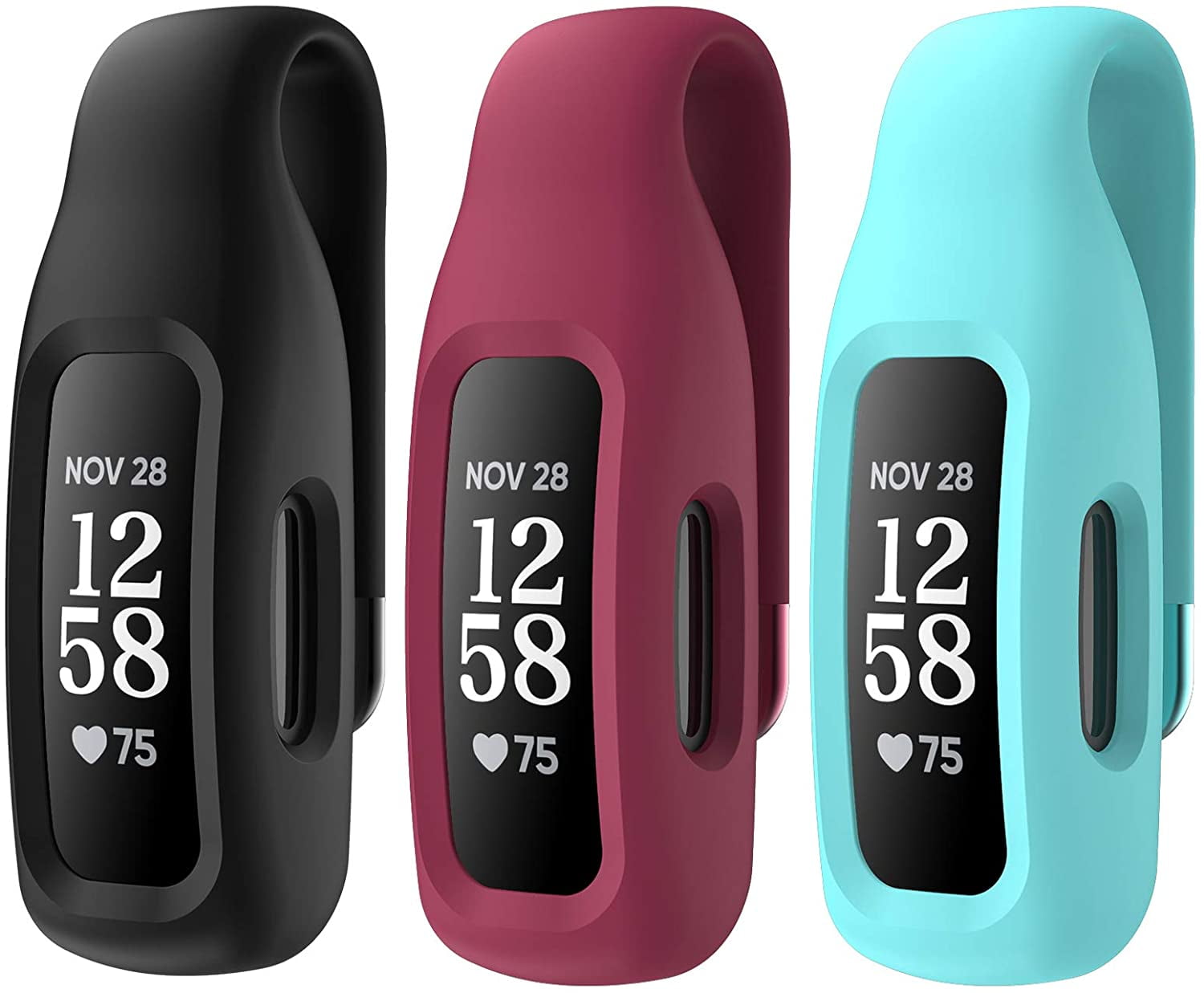 3-Pack Clip Case Accessory for Fitbit Inspire 3/Inspire 2, Black ...