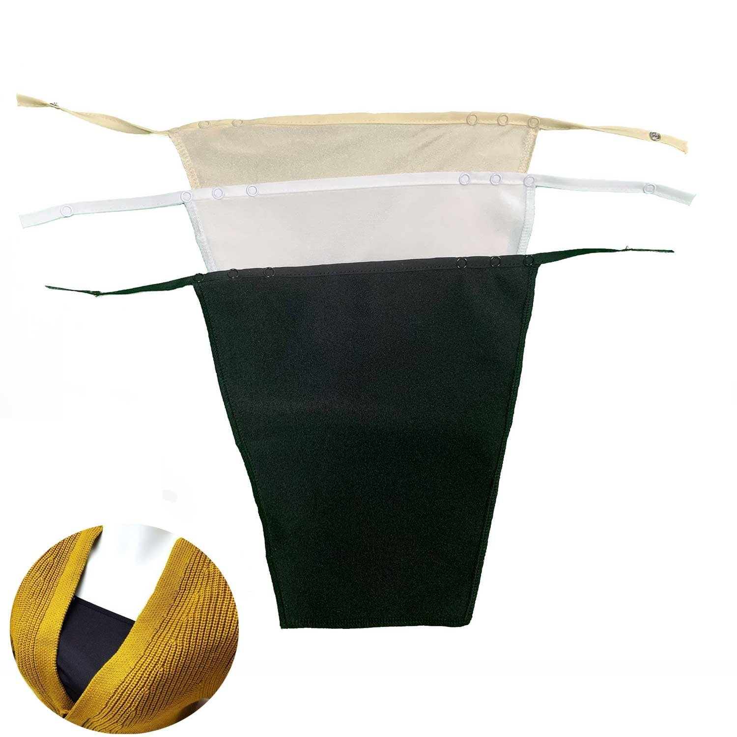 3 Pack Clip-on Mock Camisole Bra Insert Overlay Modesty Panel for Low ...
