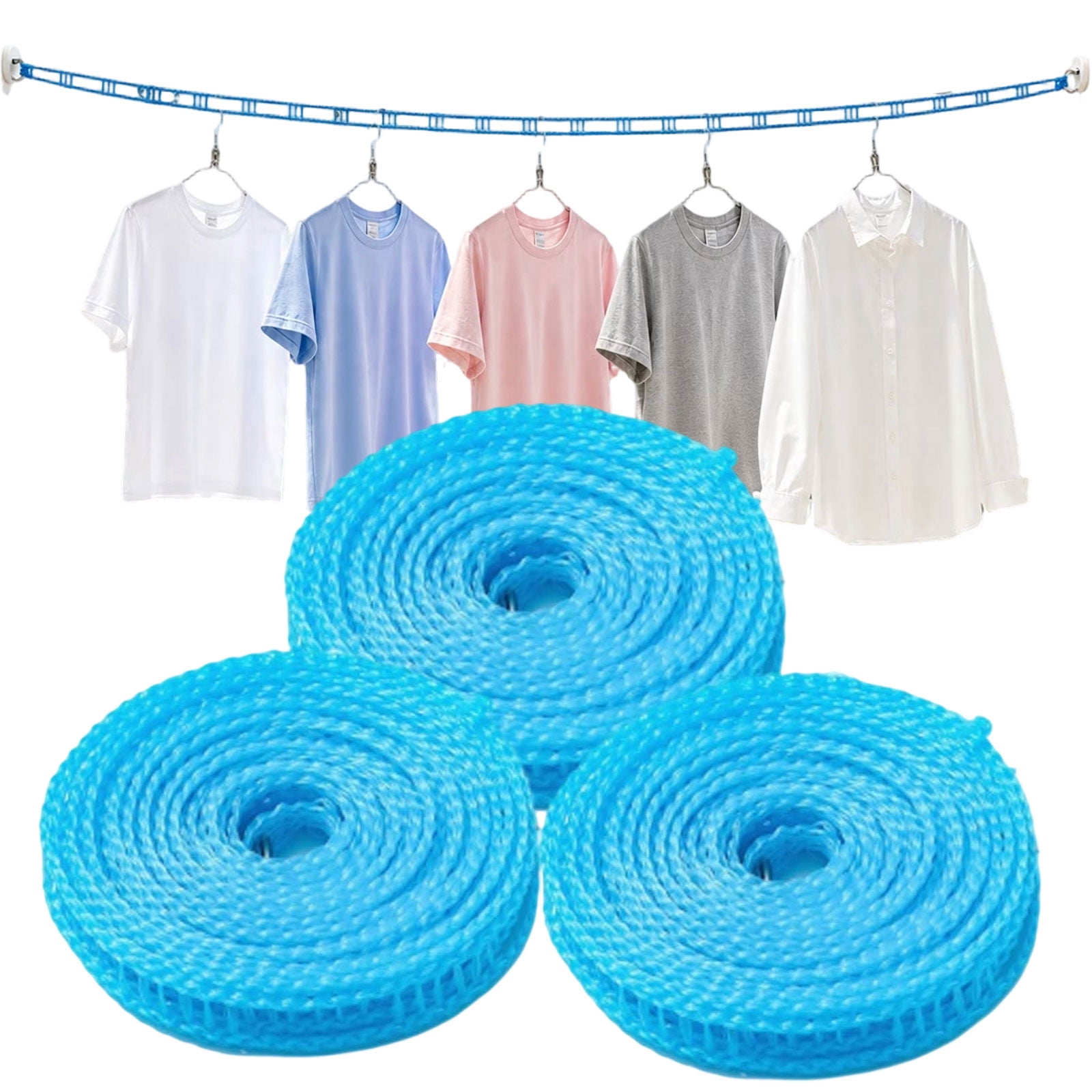 3-Pack Clothes Line Outdoors, Portable Clothesline for Outdoor & Home ...