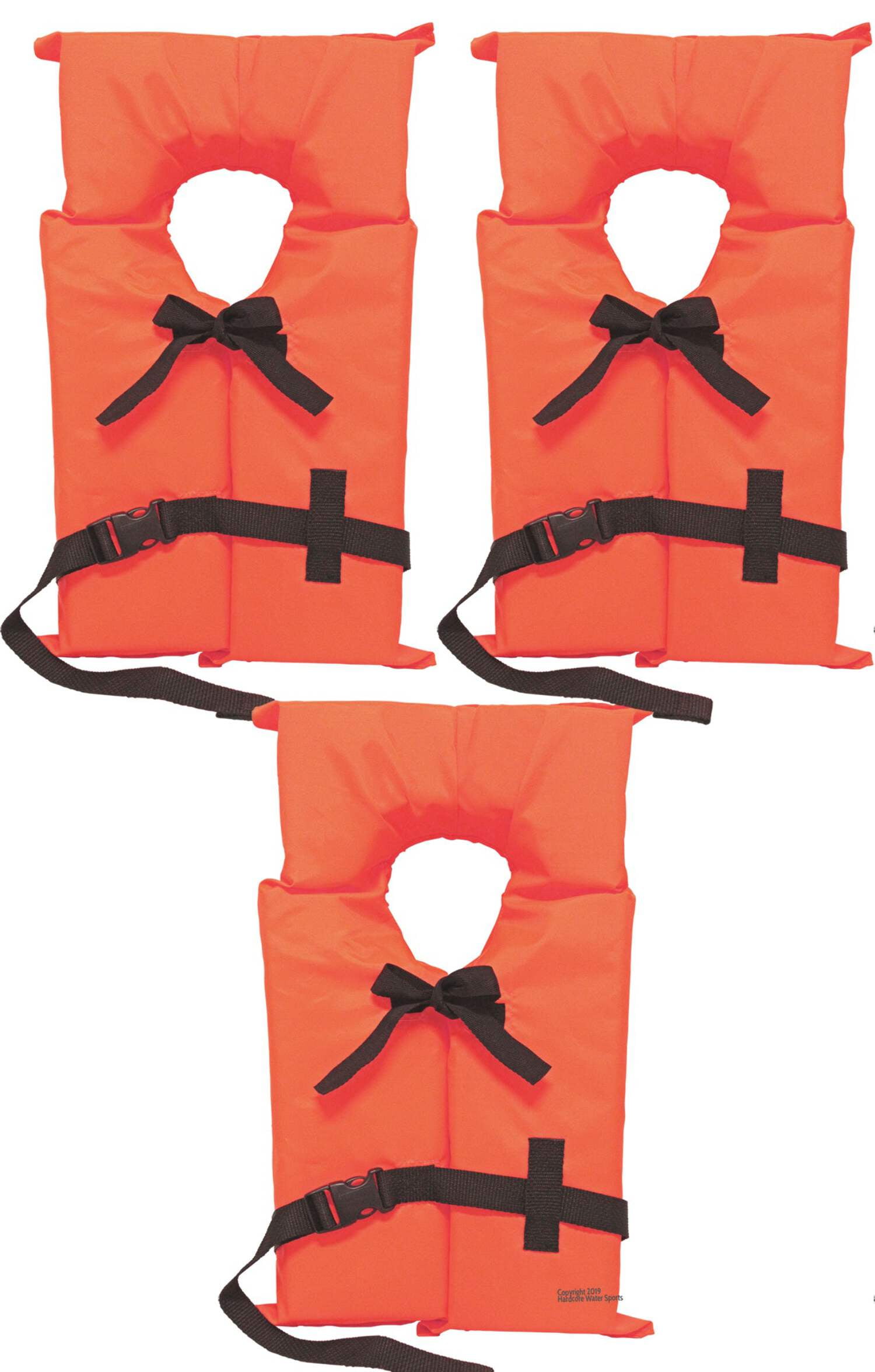 3 Pack Coast Guard approved life jackets. High visibility color Type II ...
