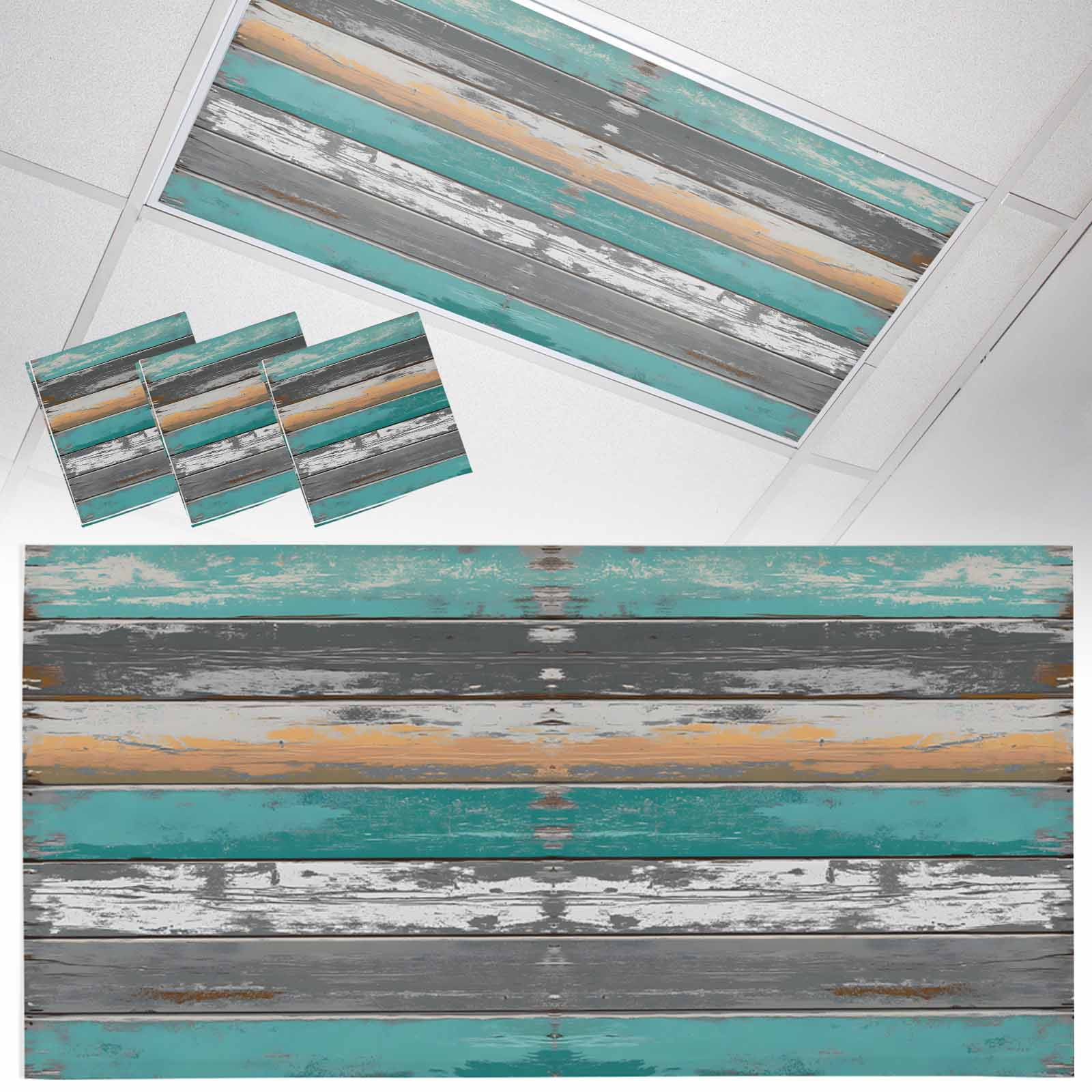 3 Pack Coastal Style Fluorescent Light Covers for Ceiling Lights ...