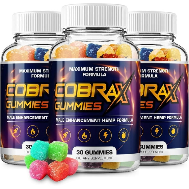CobraX Men's Performance Gummies, 3 Pack - Advanced Formula, Maximum ...