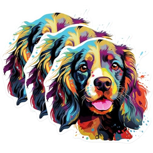 (3 Pack) Cocker Spaniel Decals - Colorful Dog Art - Laptop Decals - 3 ...