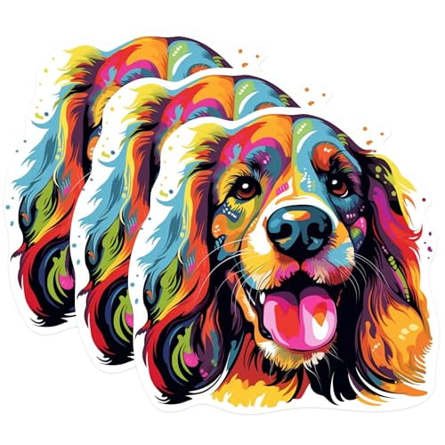 (3 Pack) Cocker Spaniel Decals - Colorful Dog Breed - Laptop Decal ...