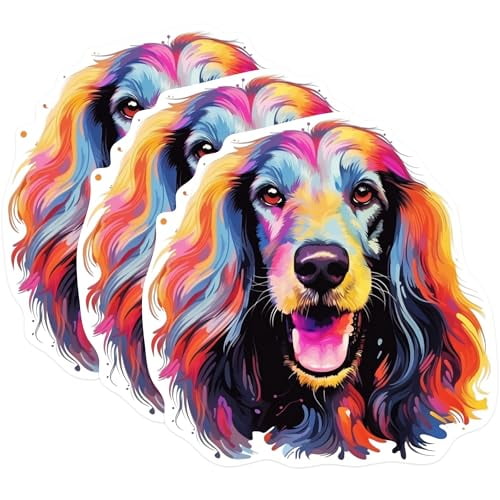 (3 Pack) Cocker Spaniel Decals - Colorful Dog Decals - Pet Lover Decal ...