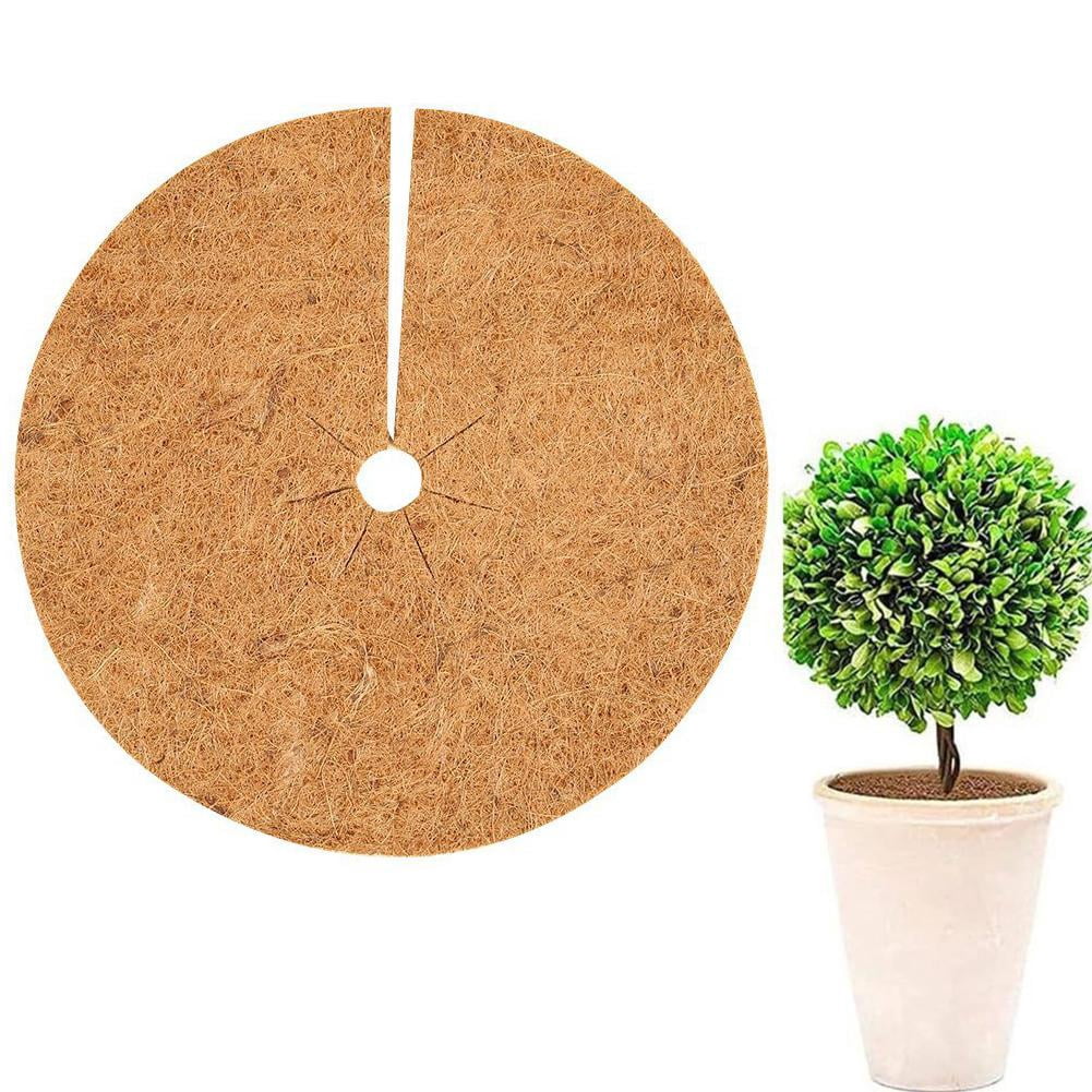 3 Pack Coconut Fiber Plant Mulch Rings, 11.8" Natural Coir Weed Control ...