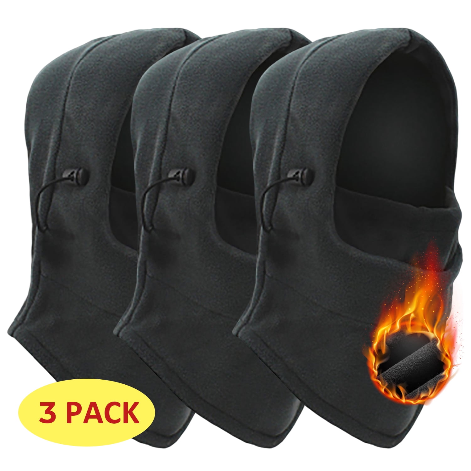 3 Pack Cold Weather Balaclava Ski Mask for Men Women Skiing Full Face ...