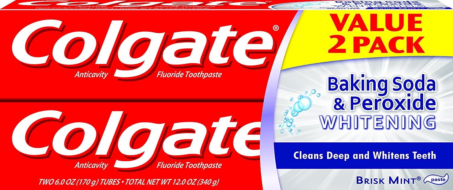 3 Pack - Colgate Baking Soda & Peroxide Whitening Toothpaste, Brisk ...