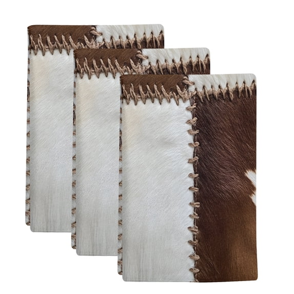 3 Pack Collage Cowhide Kitchen Towels Abstract Brown Seam Cow Leather ...
