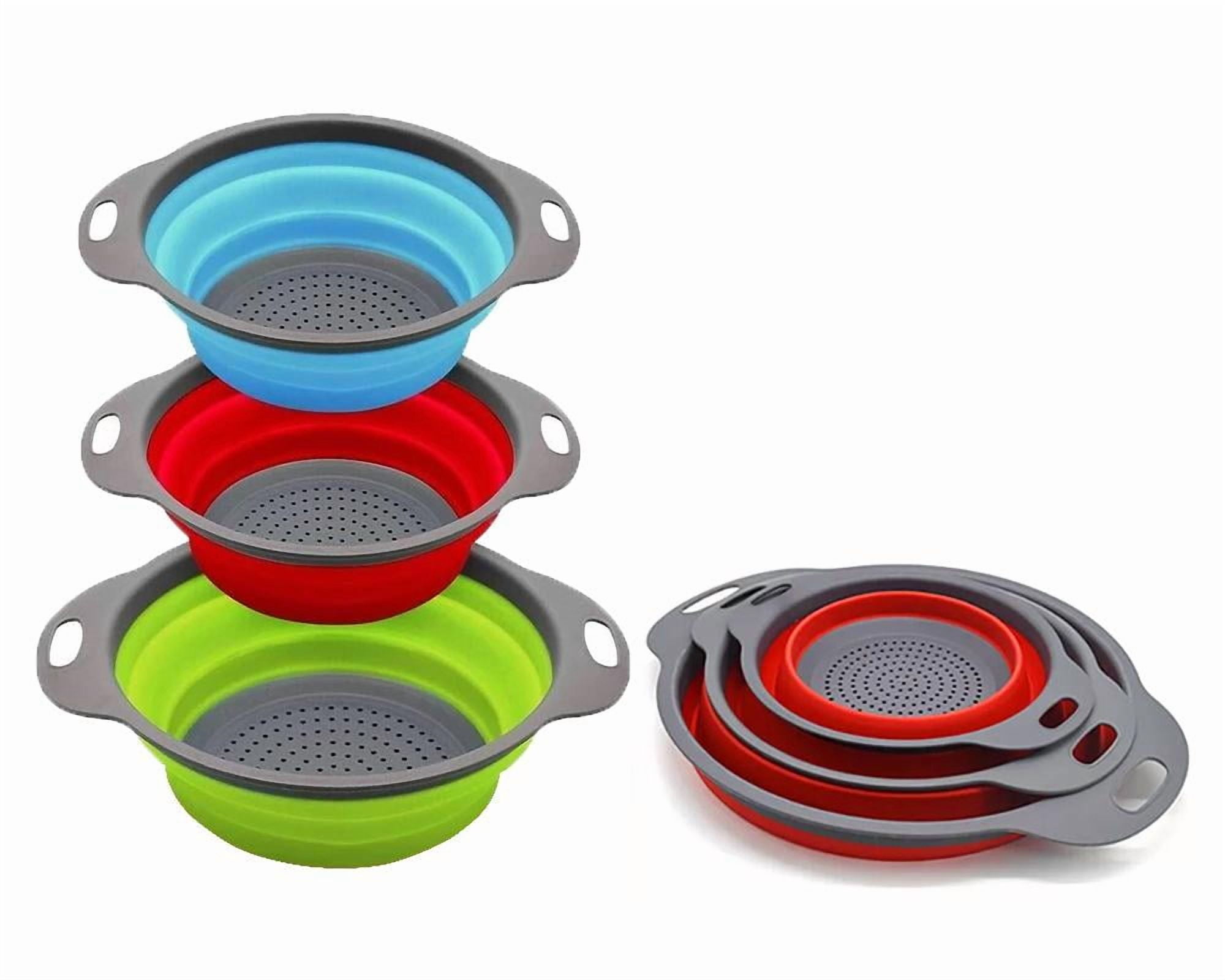 3-Pack - Collapsible Colander/Strainer - 3 Sizes, Assorted Colors ...