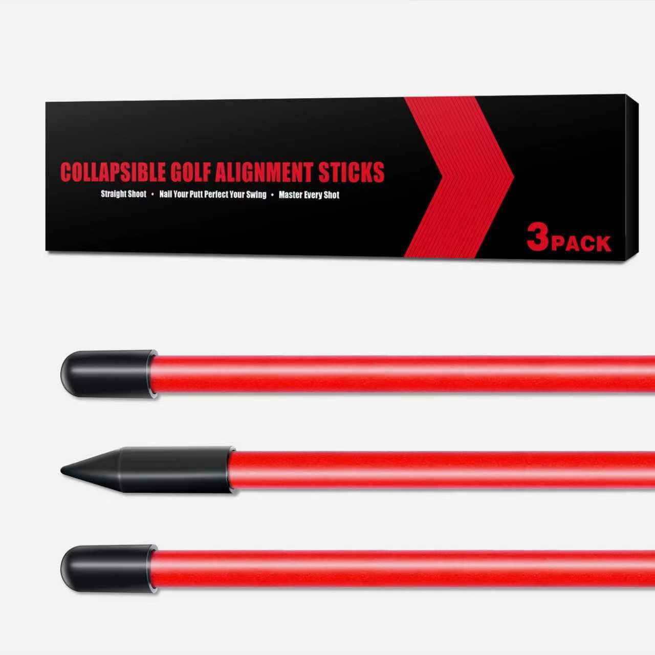 3 Pack Collapsible Golf Alignment Sticks, 40" Professional Swing Plane ...