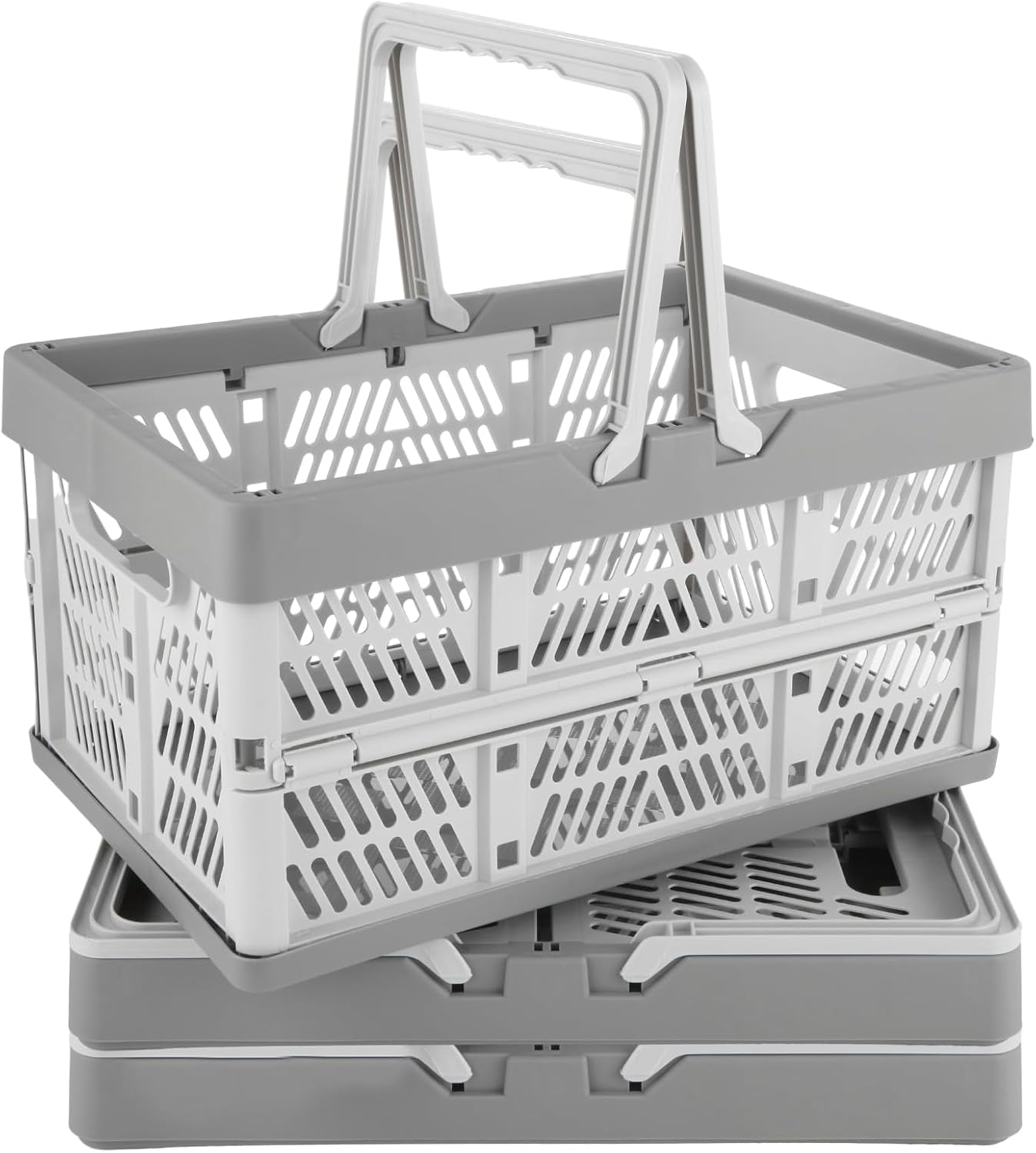 3 Pack Collapsible Shopping Basket, 20 L Collapsible Crates for Storage ...