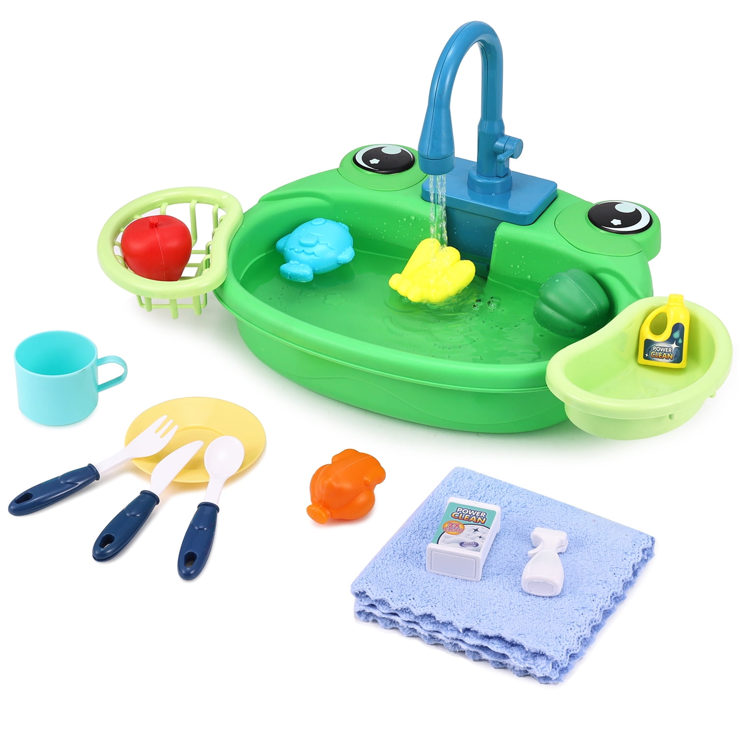 Oulepu-US Kitchen Play Sink Toys for Kids with Automatic Running Water ...