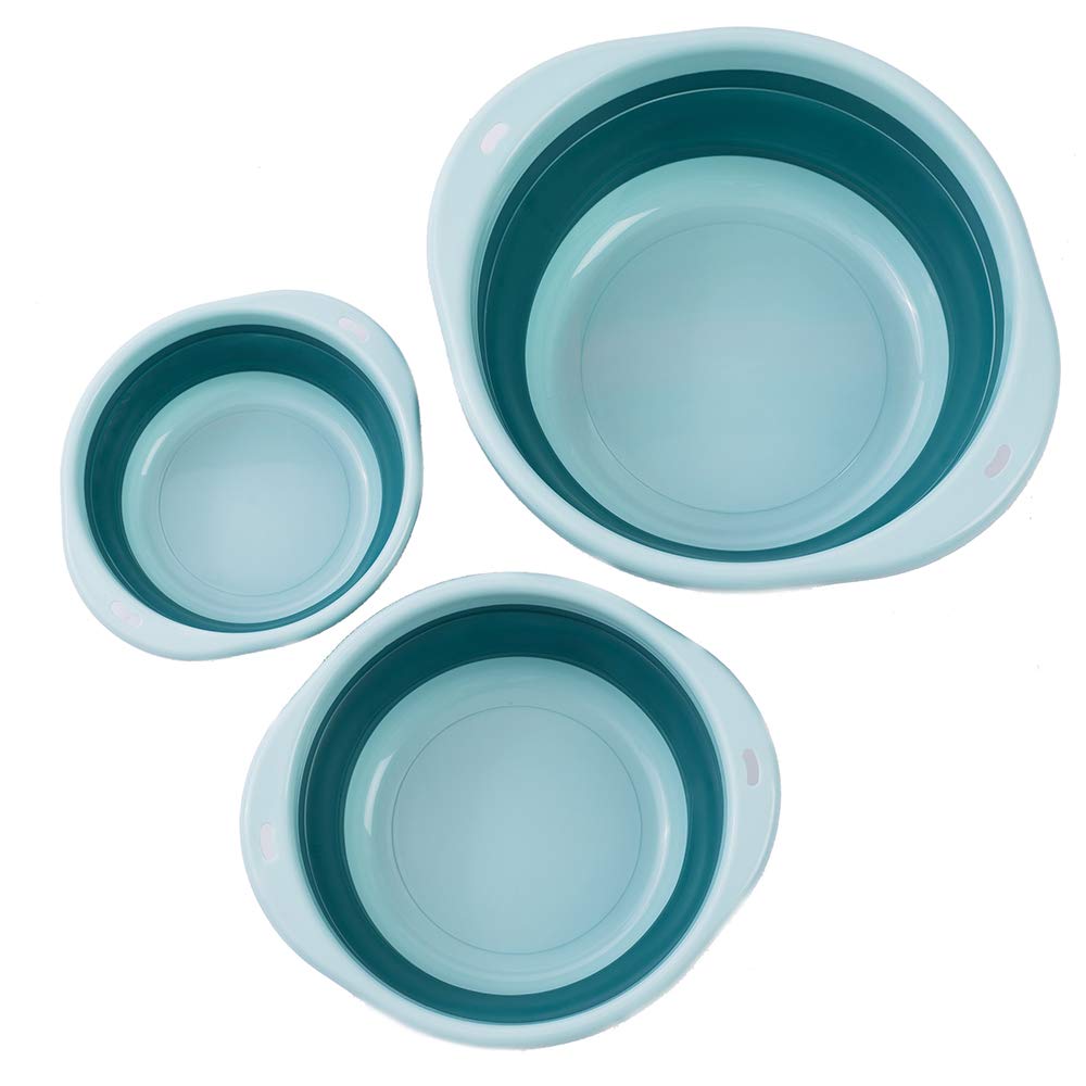 3-Pack Collapsible Wash Basin Set, Baby Kids Wash Basin Dish Tub for ...
