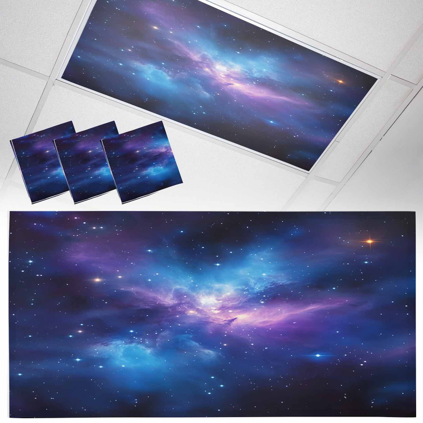 3 Pack Color Starry Sky Fluorescent Light Covers for Ceiling Lights ...
