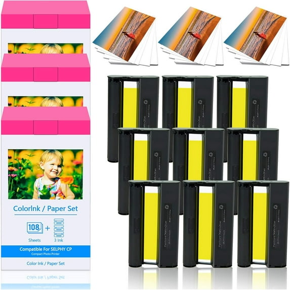 3 Pack Compatible for KP-108IN KP108 9 Color Ink Cartridge and 324 ...