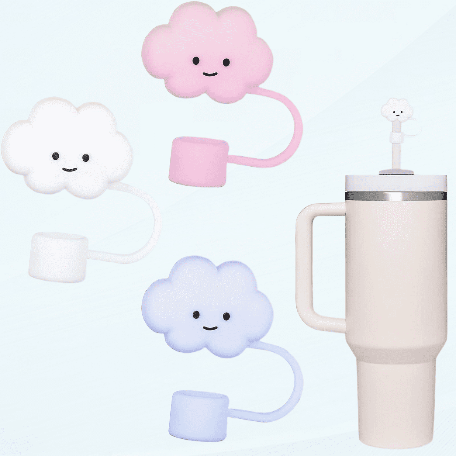 3 Pack Compatible with Stanley 30&40 Oz Tumbler, 10mm Cloud Shape Straw ...