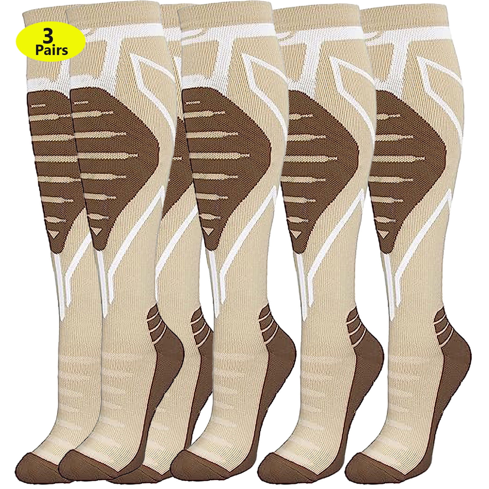 3 Pack Compression Socks for Women 20-30 mmhg Knee High Sport ...