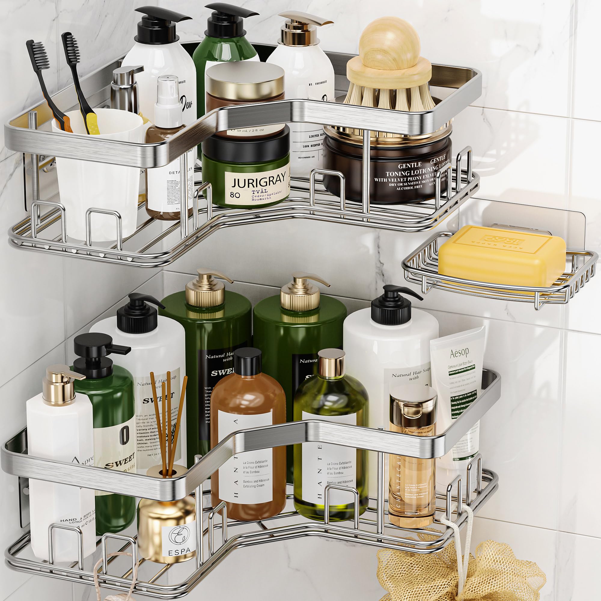 3-Pack Corner Shower Caddy - Bathroom Storage Rack, Black - Walmart.com