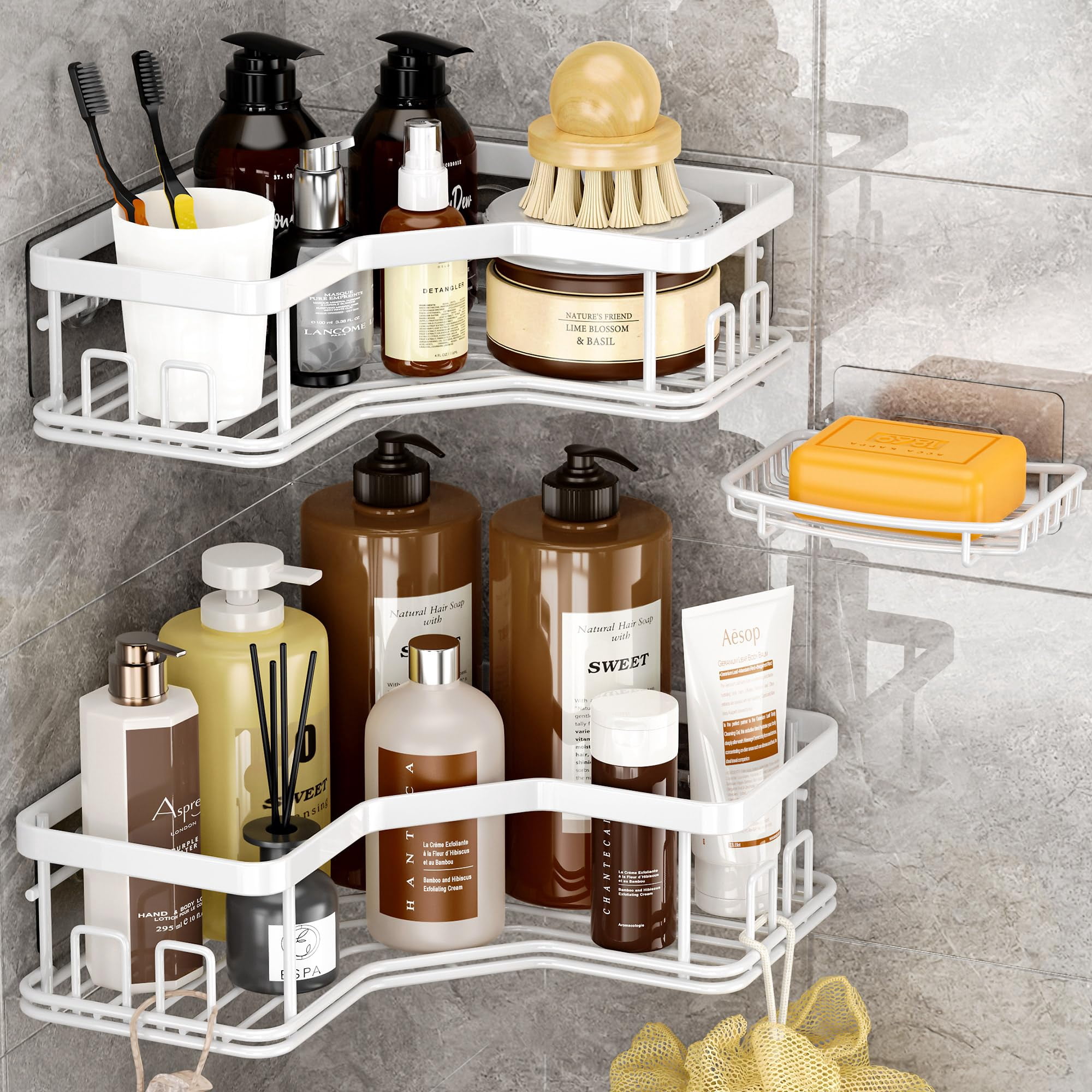 3-Pack Corner Shower Caddy - Bathroom Storage Rack, Black - Walmart.com