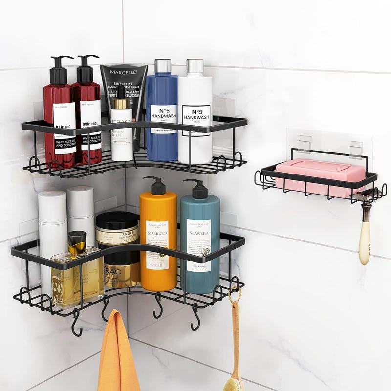 3 Pack Corner Shower Caddy with Soap Holder, 2 Pack, 4 Pack,Adhesive ...