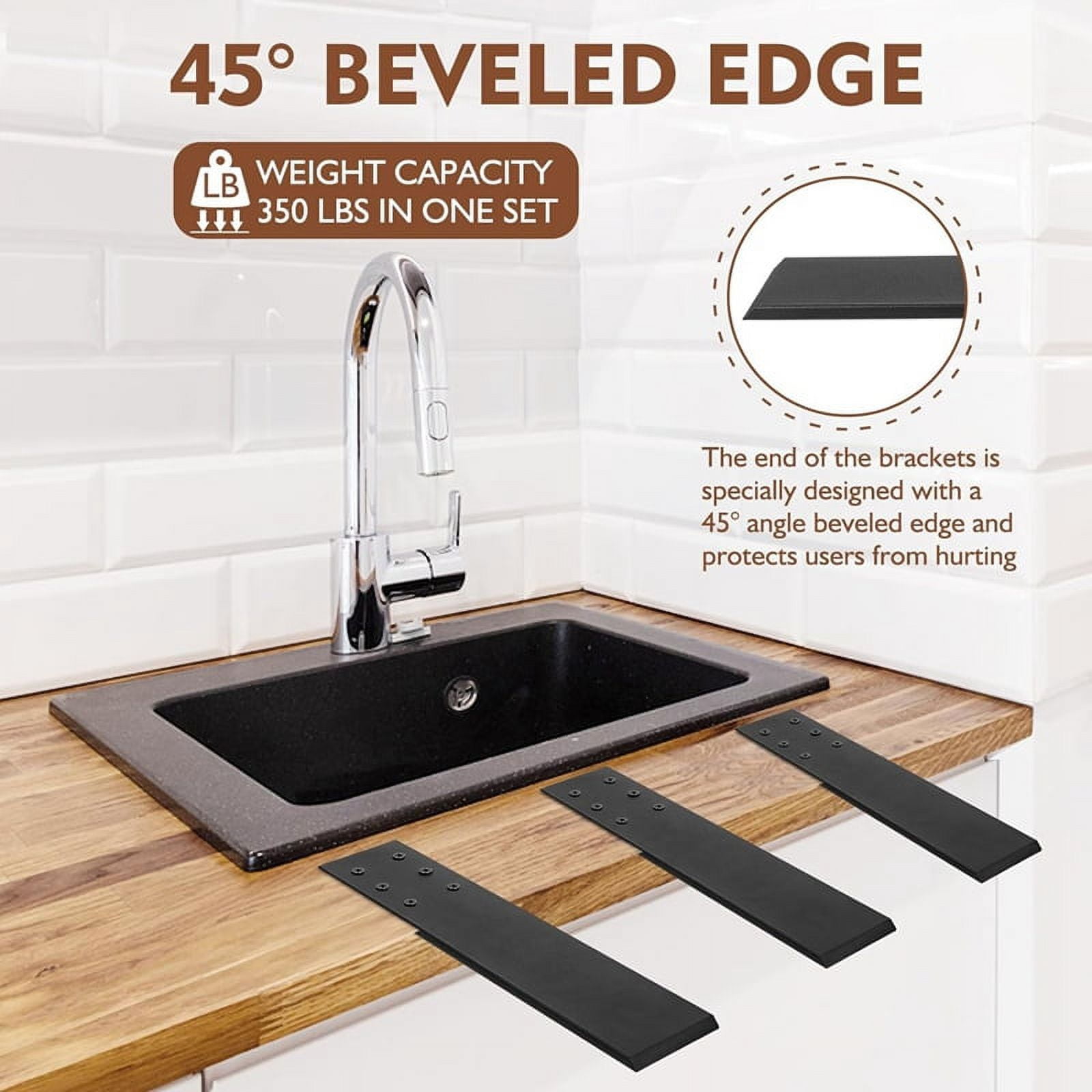 3 Pack Countertop Support Bracket Solid Heavy Duty Knee Wall Hidden ...