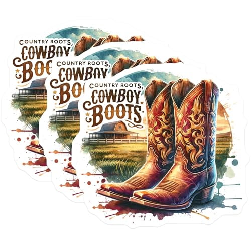 (3 Pack) Cowboy Boots Decals - Country Western - Rustic Farmhouse Decal ...