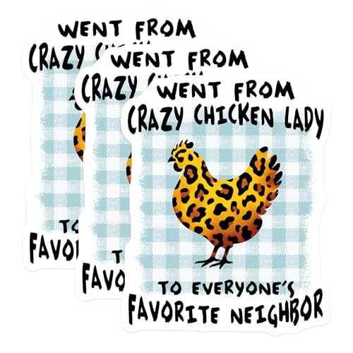 (3 Pack) Crazy Chicken Lady Decals - Favorite Neighbor - Leopard Print ...
