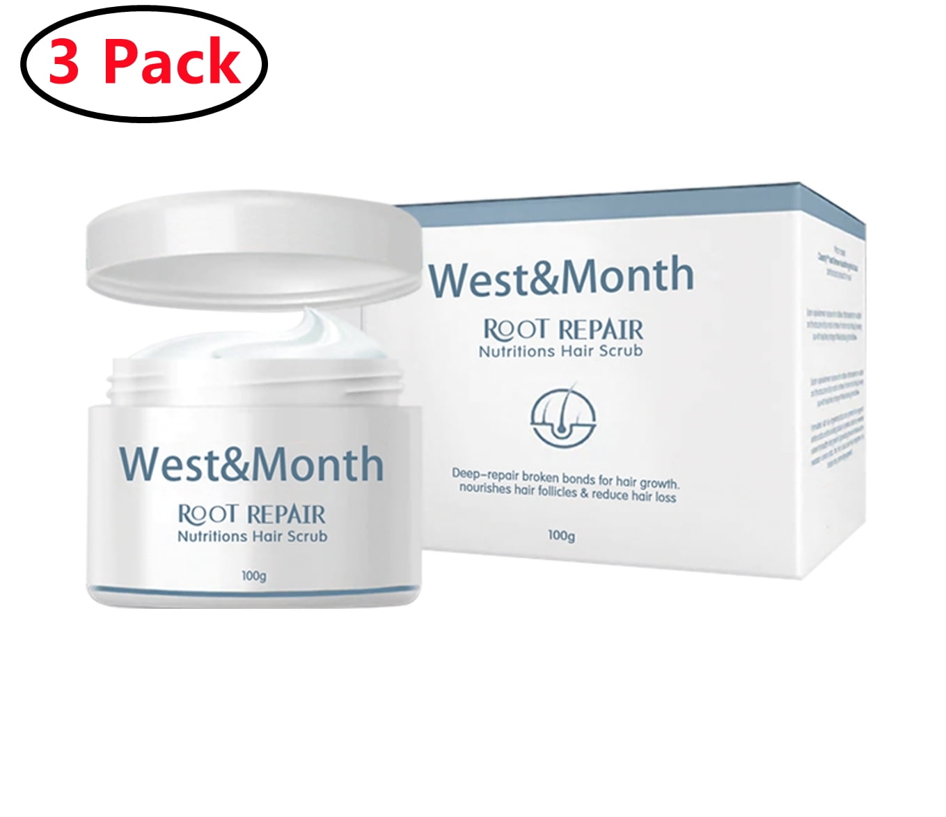 3 Pack Cream for Thinning Hair, DHT Blocker, Naturally Organic with ...