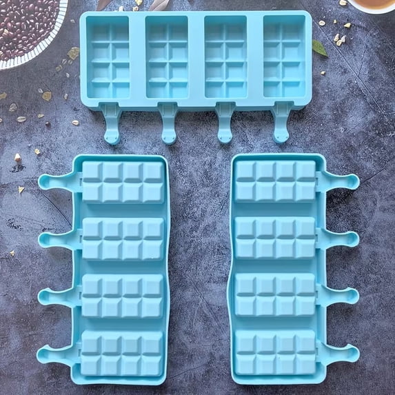 3 Pack Creative Square Popsicle Mold Ice Cream Cake Silicone Mold for ...