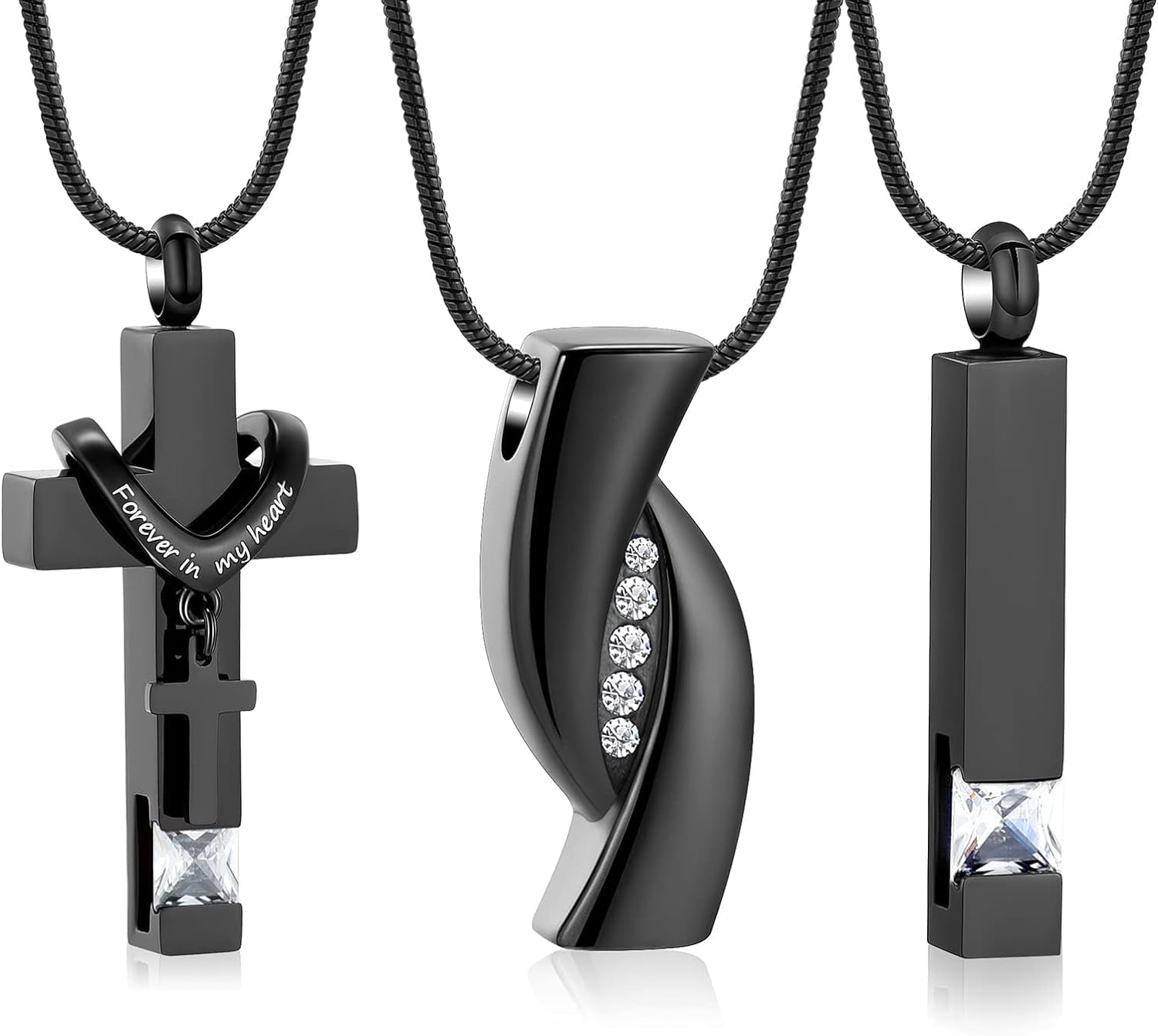 3 Pack Cremation Jewelry Urn Necklace for Ashes for Women Men, Cross ...