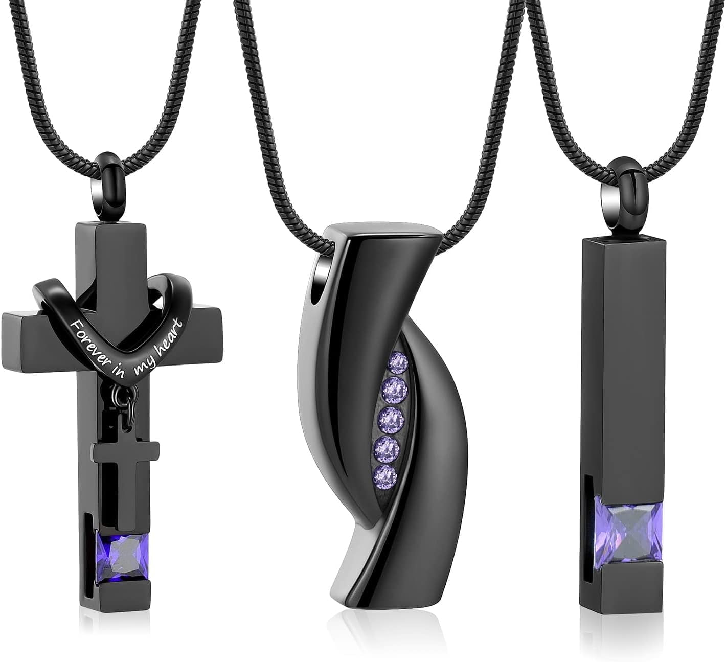 3 Pack Cremation Jewelry Urn Necklace for Ashes for Women Men, Cross ...