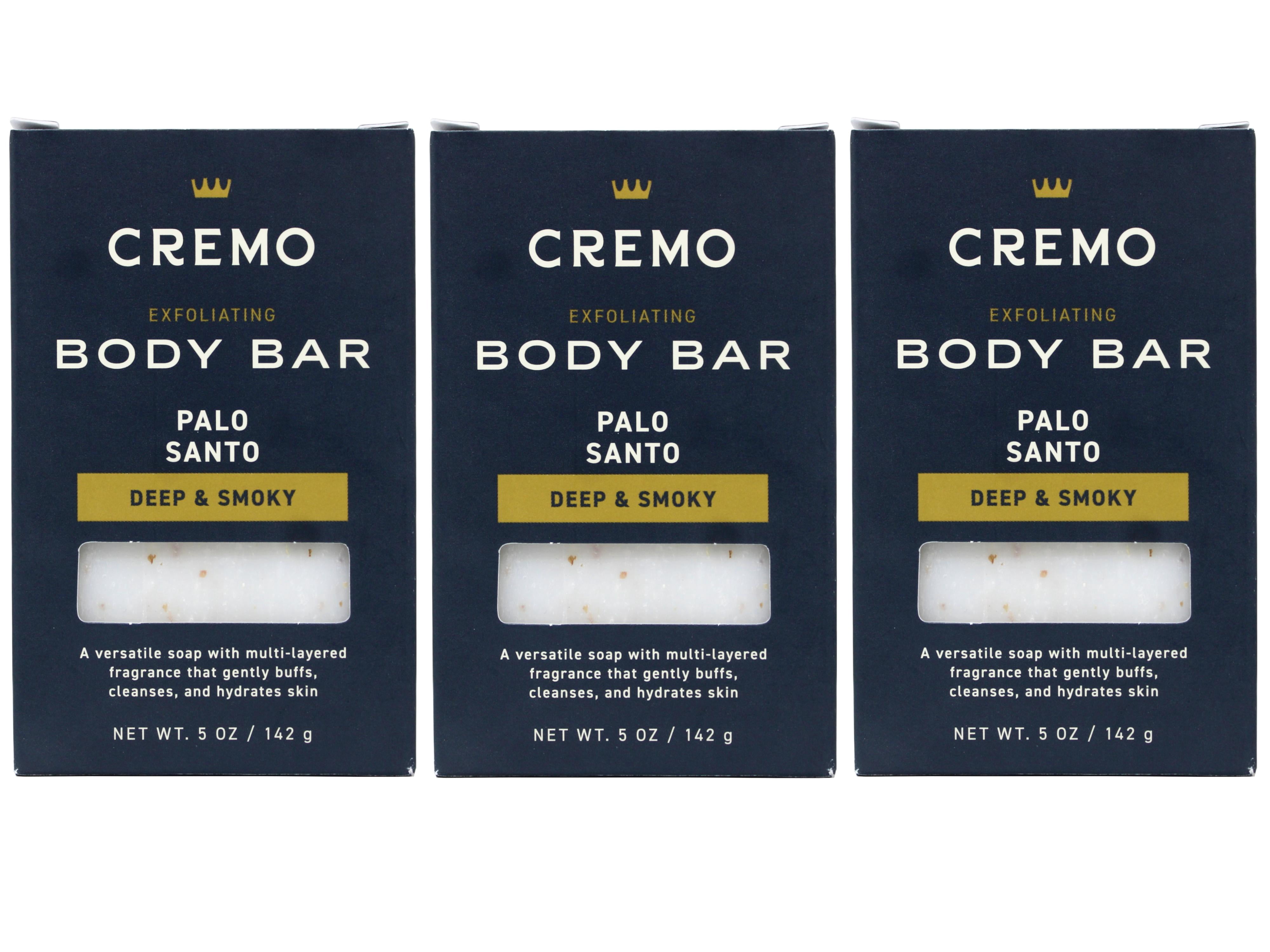 3 Pack - Cremo Exfoliating Body Bar for Men, Palo Santo Scent, Deep ...