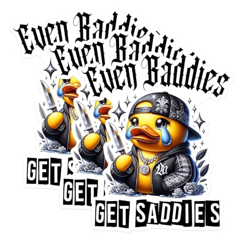 (3 Pack) Crying Duck Decals - Even Baddies Get Saddies - Laptop Decal ...