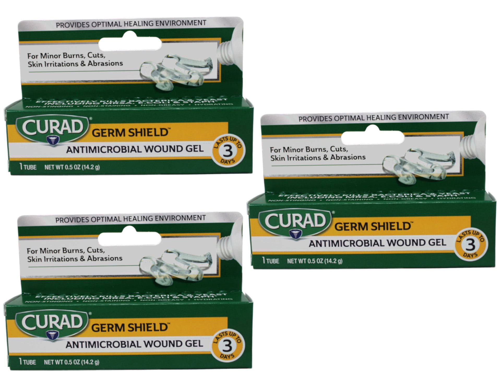 Curad Germ Shield Antimicrobial Wound Gel for Minor Cuts, Burns, Skin ...