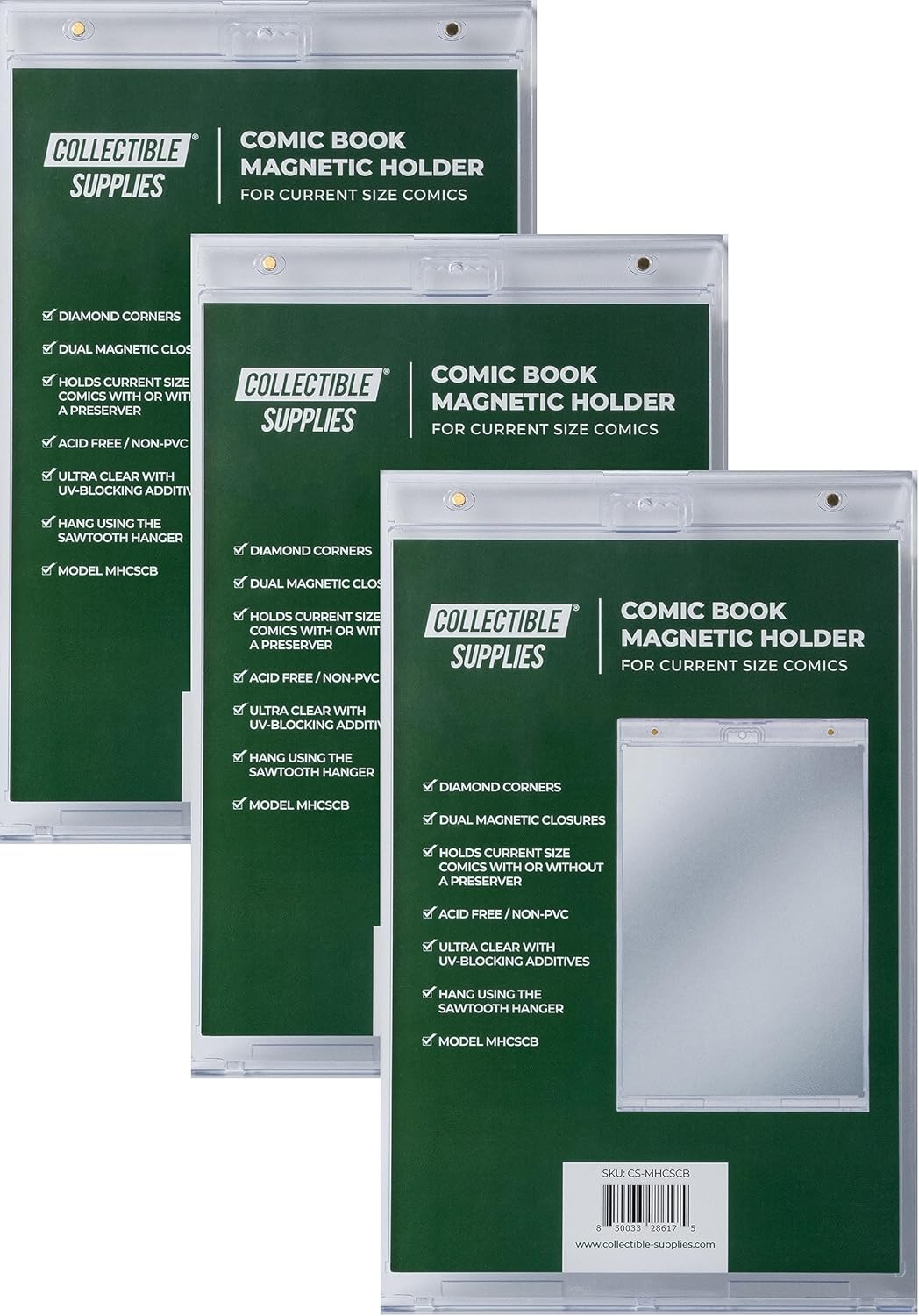 3 Pack Current | Modern | Regular | Silver Size Comic Book Display Case ...