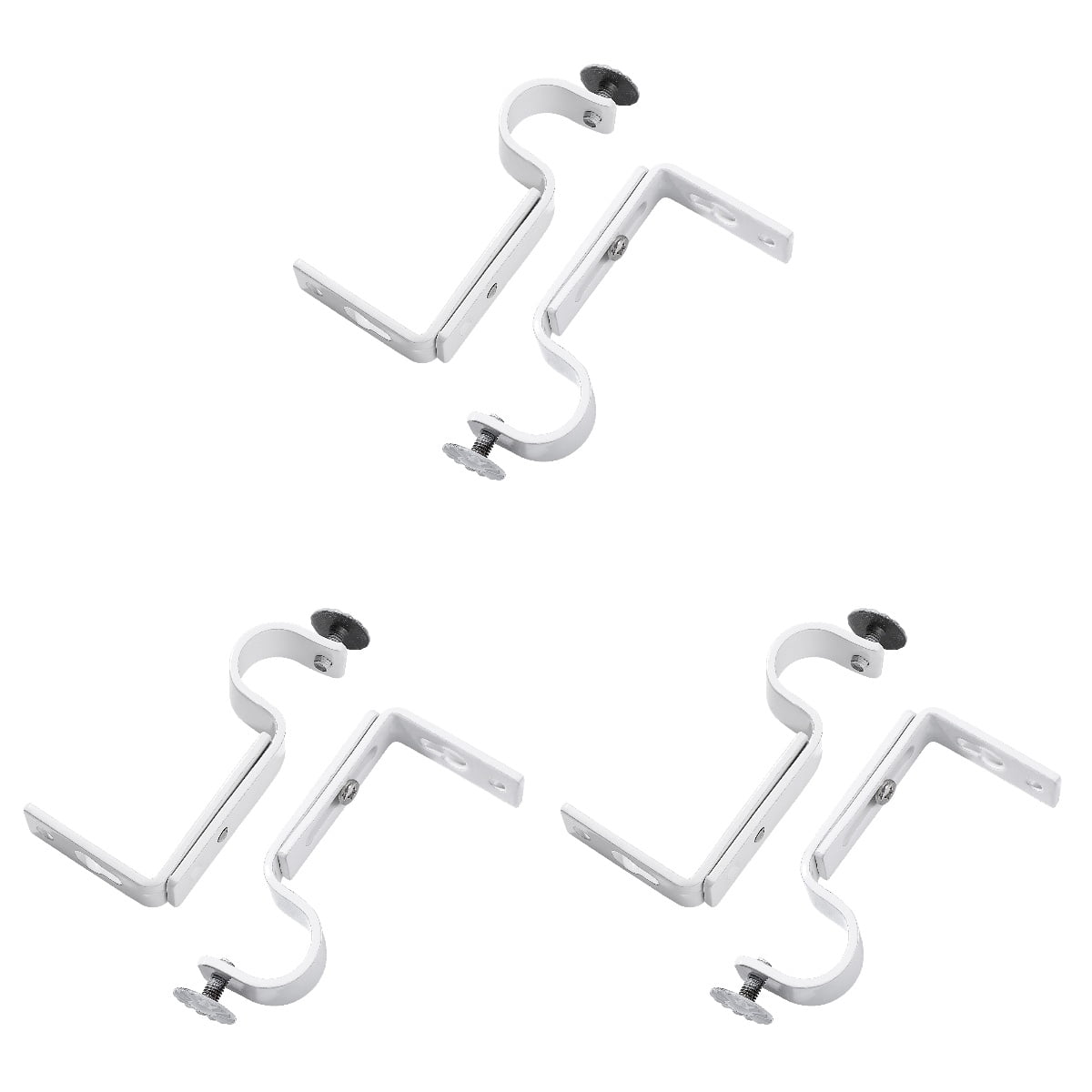 3 Pack Curtain Rod Single Support Brackets for Rods Wall Mounting ...