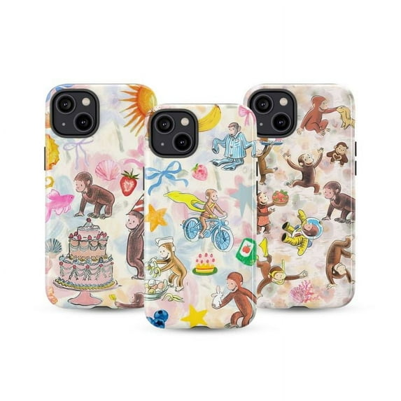 3 Pack Cute Curious Monkey Phone Cases, Birthday, Pajama & Space Theme ...