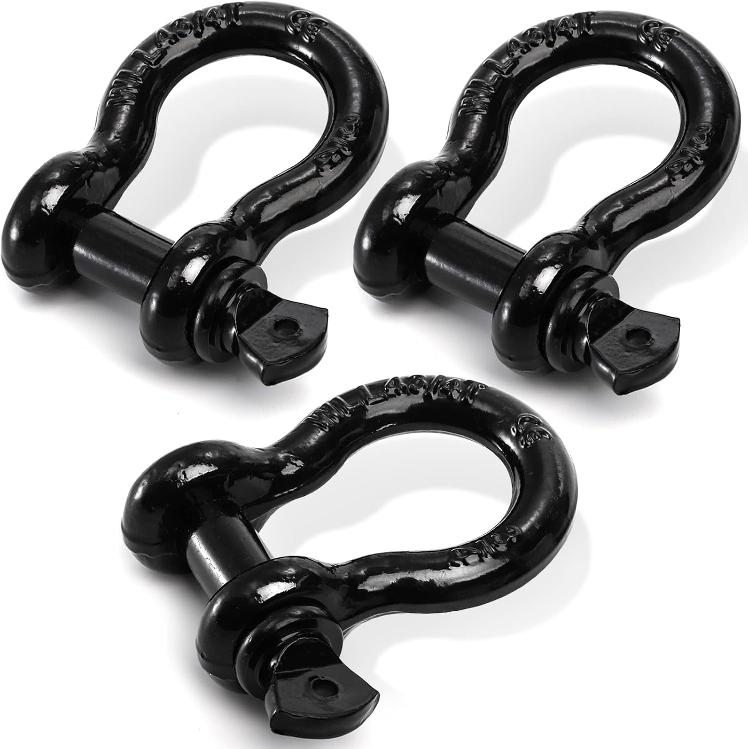 3 Pack D Ring Shackles 3/4" Shackle Rugged Unbreakable 28.5 Ton (57,000 ...