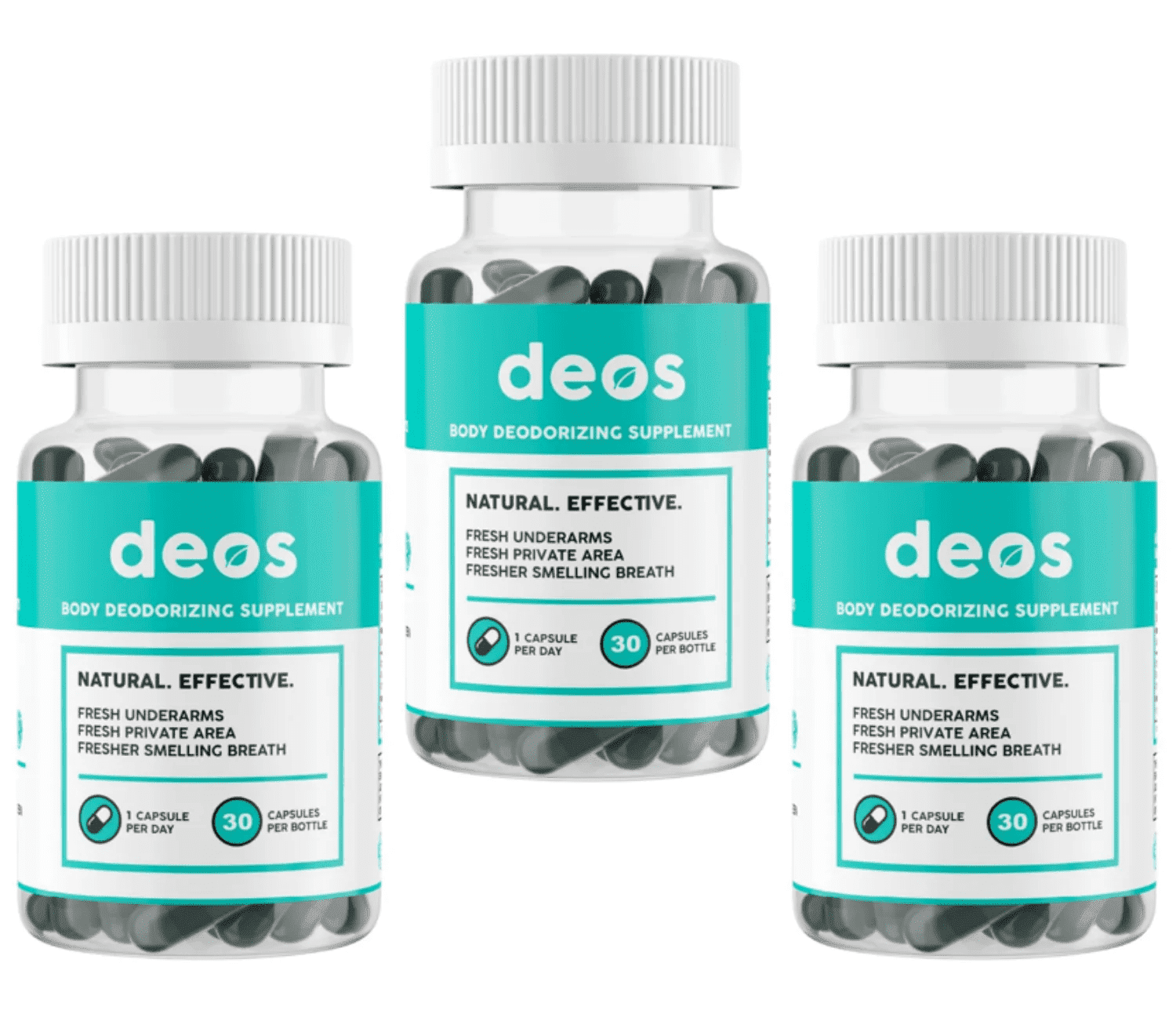 3 Pack DEOS Full Body Odor Control Internal Body Deodorant Pills Gut ...