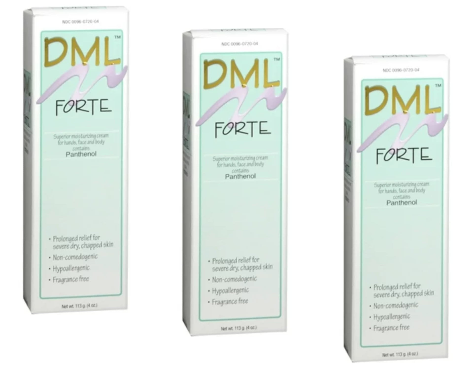 DML Forte Cream 3 Pack - Gentle Moisturizer with Panthenol, Hypo ...