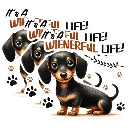 (3 Pack) Dachshund Decals - Wiener Dog - It's A Wienerful Life Decal ...
