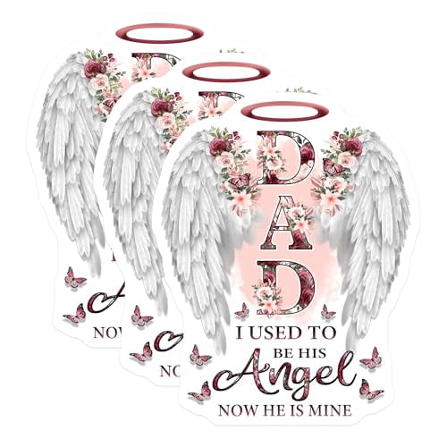 (3 Pack) Dad Angel Decals - Floral Butterfly - Remembrance Decals - 3 ...