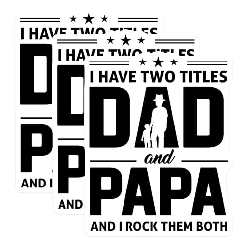 (3 Pack) Dad Papa Decals - Fatherhood Stickers - Two Titles Laptop ...