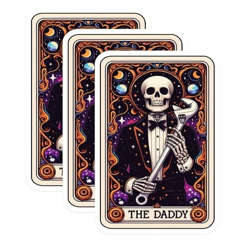 (3 Pack) The Daddy Tarot Card Decals - Skeleton Mechanic - Spooky Dad ...