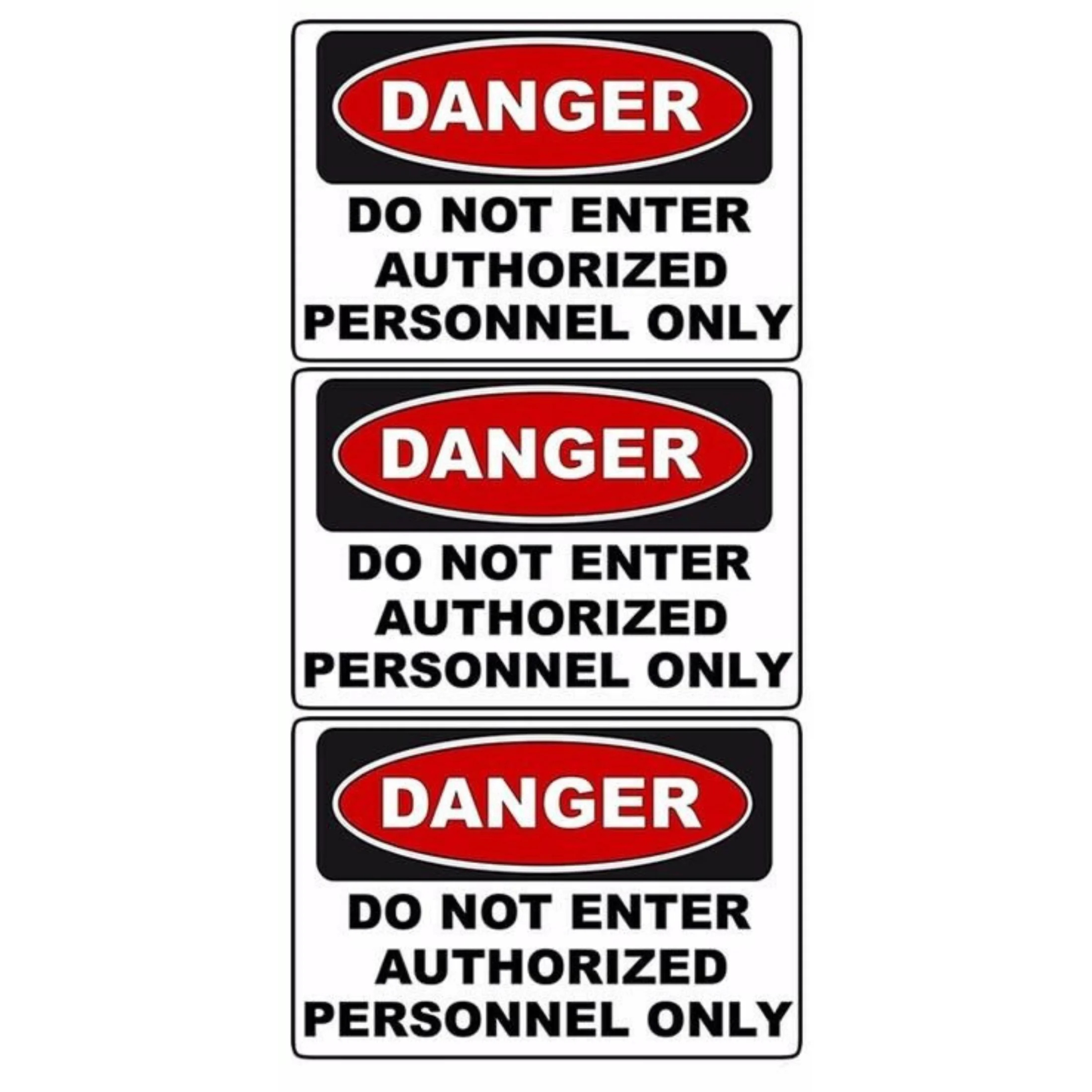 3 Pack Danger Do Not Enter Authorized Personnel Only Safety Sign Decal ...