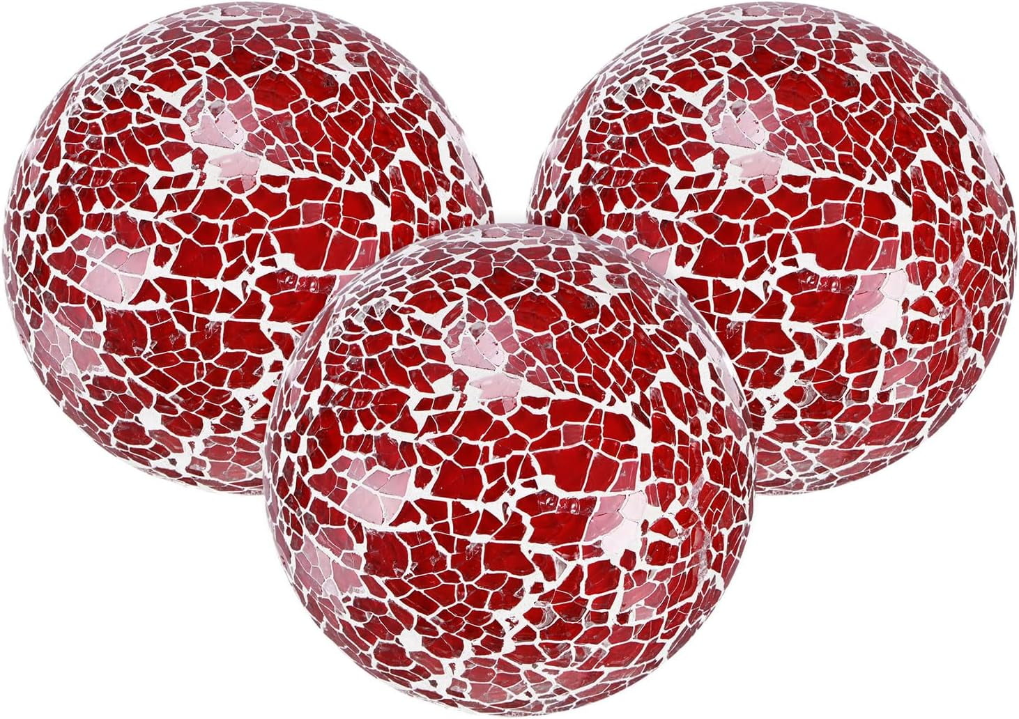 3-Pack Decorative Ball for Bowls, 3 Inch Mosaic Glass Balls Orbs Home ...