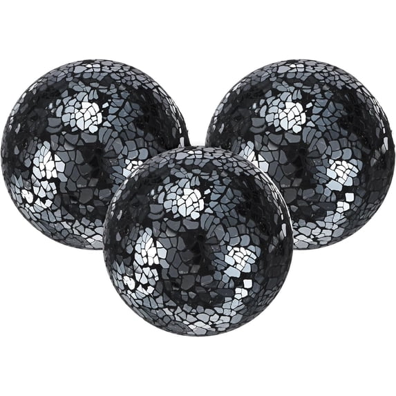 3-Pack Decorative Ball for Bowls, 4 Inch Mosaic Glass Balls Orbs Home ...
