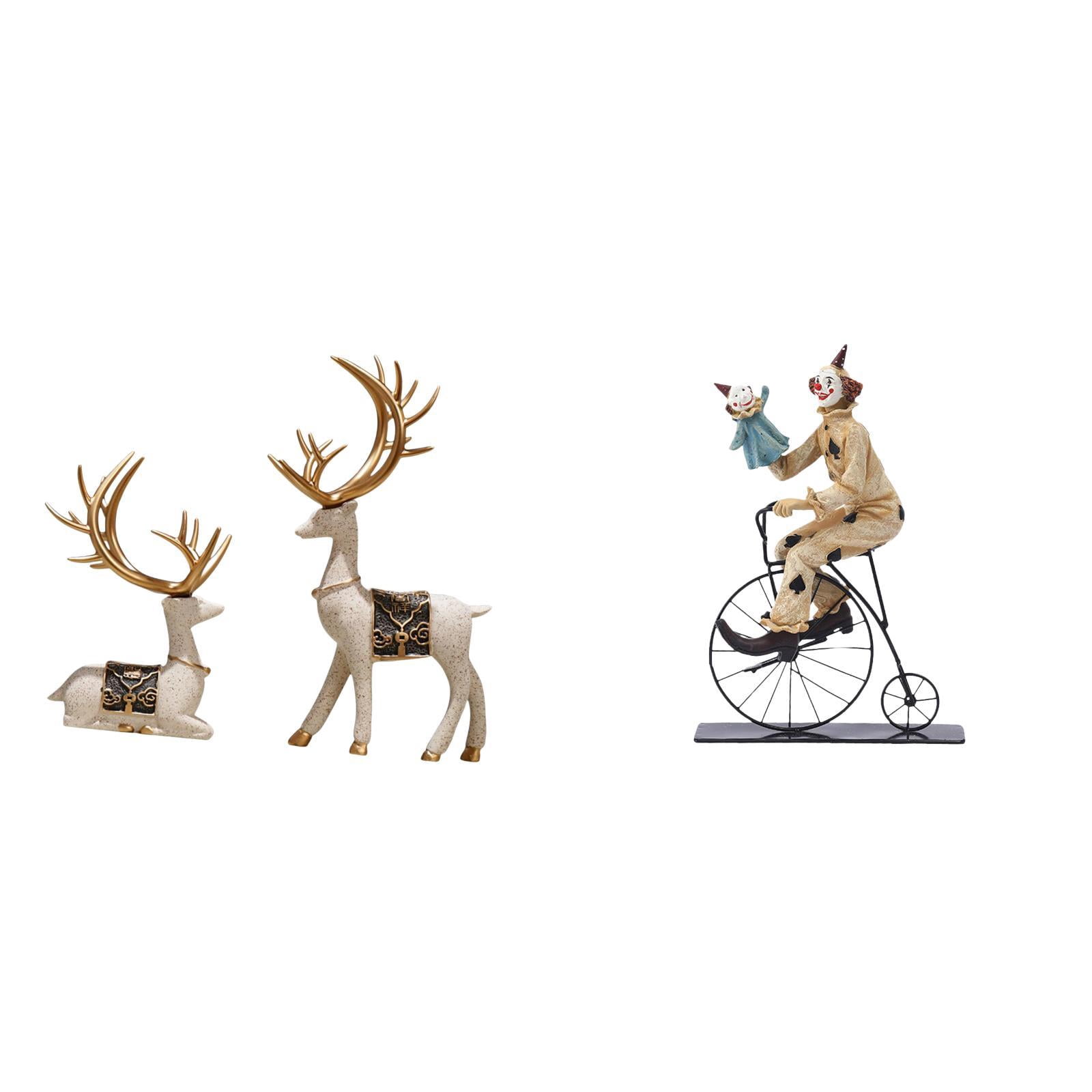 3 Pack Deer Statue Clown Figurine Elk Sculpture with Resin ...