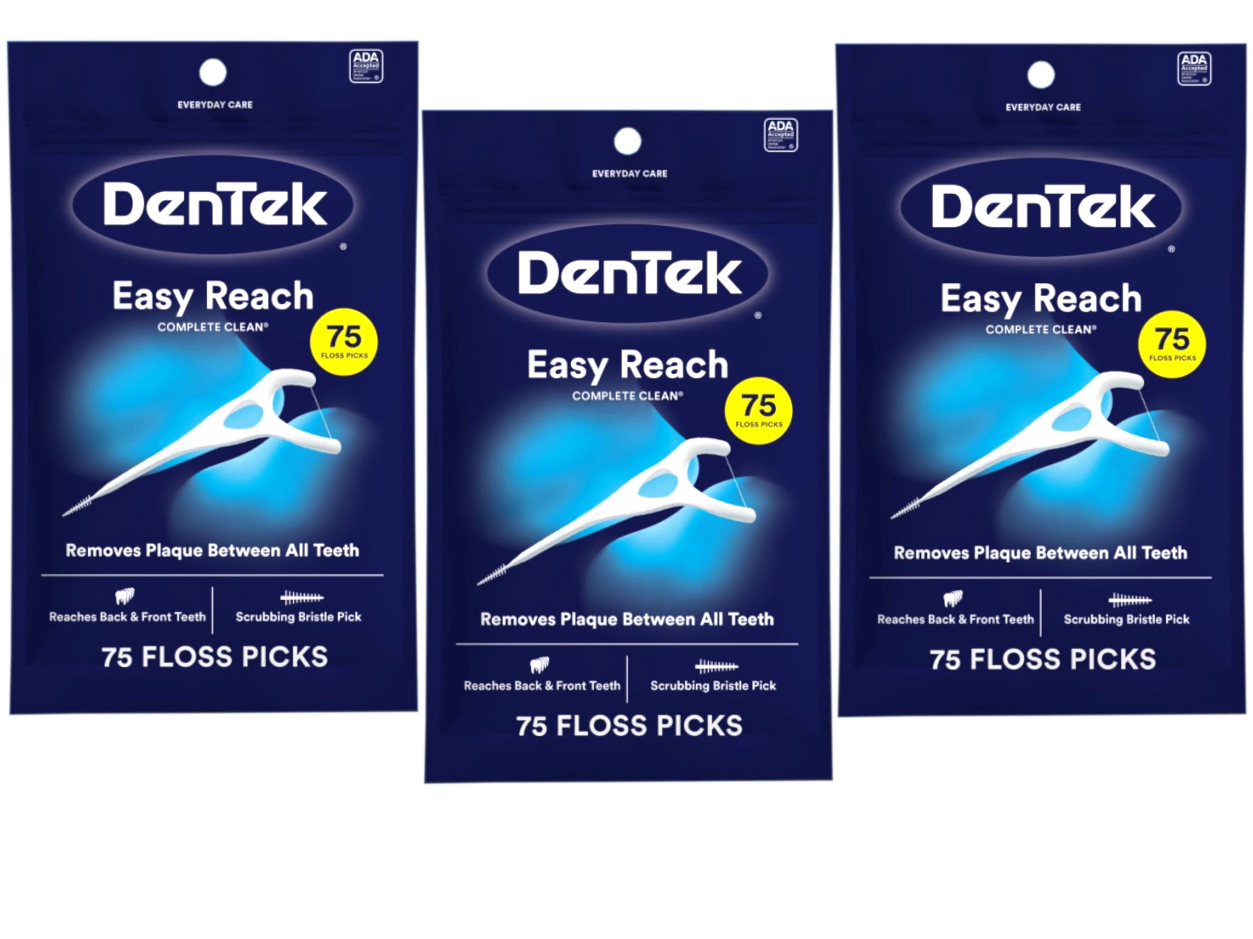 DenTek Complete Clean Floss Picks, Easy Reach Design, Durable and ...